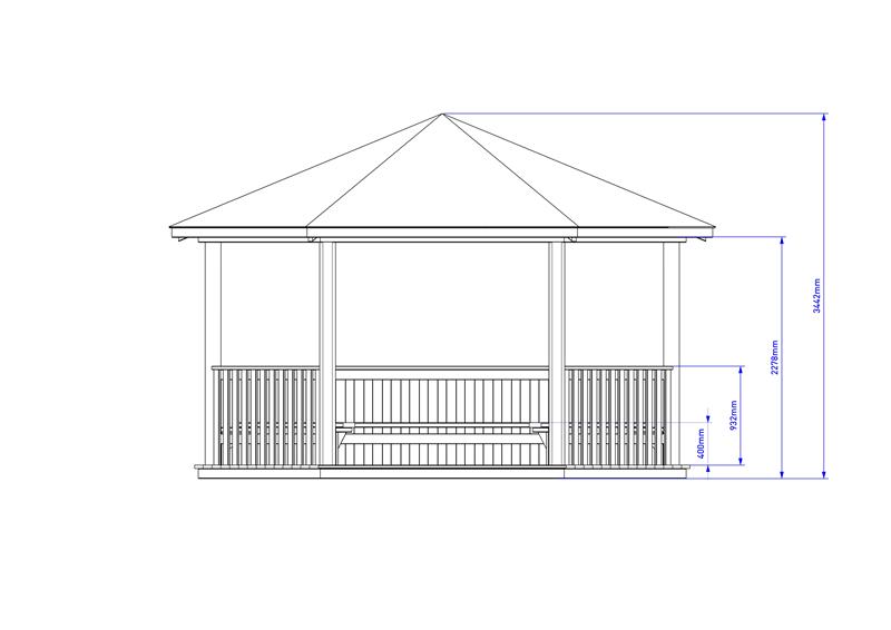 5M School Gazebo With Decked Base | Pentagon Play