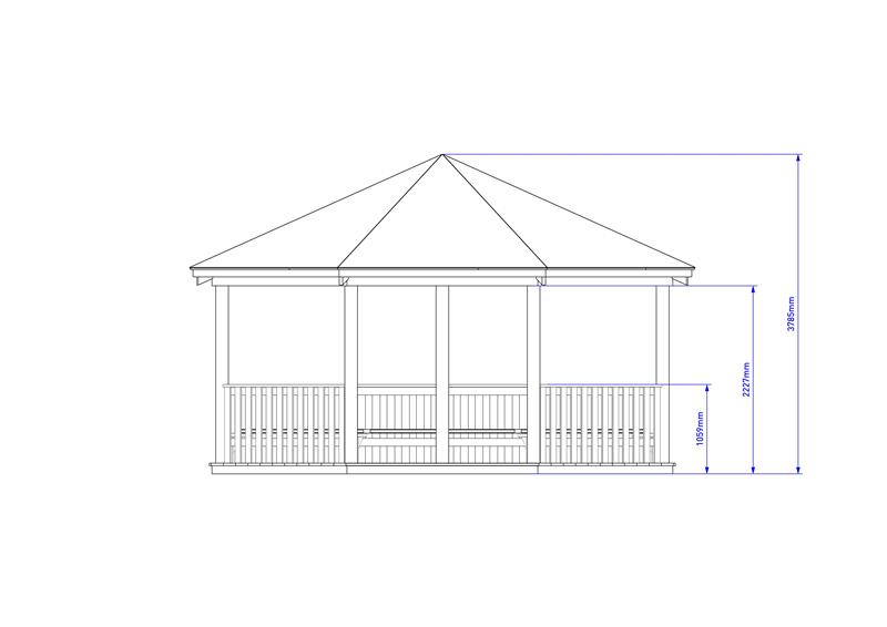 6M Octagonal Gazebo For School | Pentagon Play