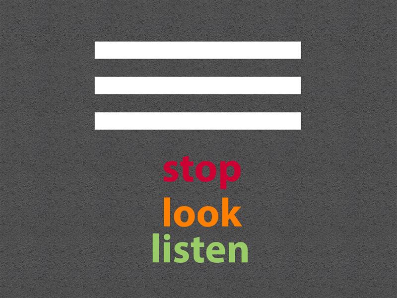 Zebra Crossing With Stop Look Listen Markings | Pentagon Play