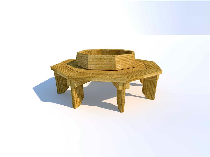 Octagonal Tree Seat For Schools | Pentagon Play
