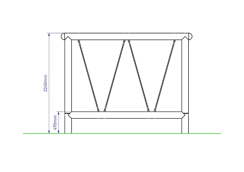 Zigzag Rope Balance Traverse - Horizontal | Pentagon Play