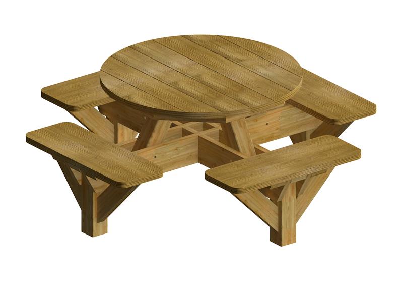 Round Picnic Table For Schools and Parks | Pentagon Play