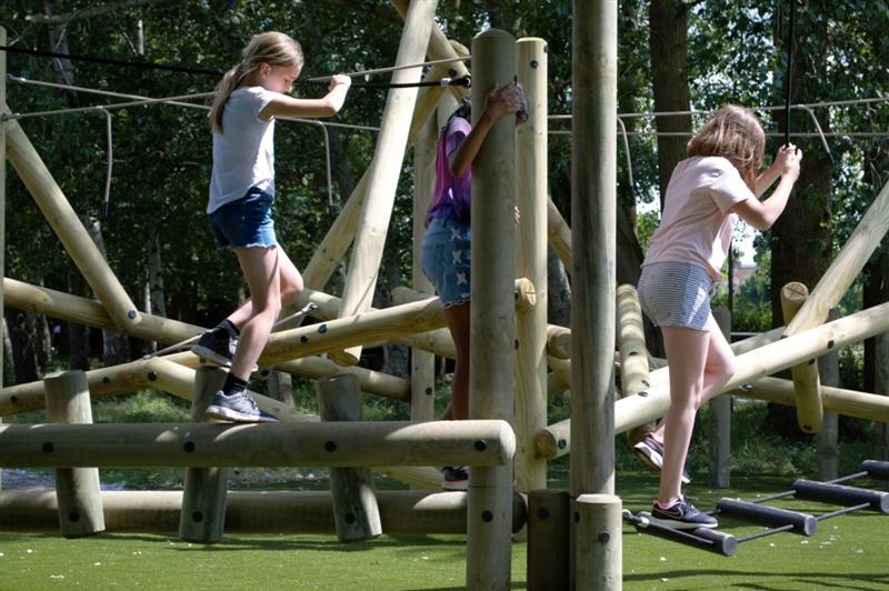 Swinging Log Traverse For Trim Trails | Pentagon Play