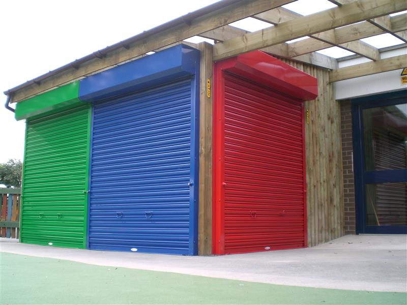 School Canopy With Glazing & Roller Shutter | Pentagon Play