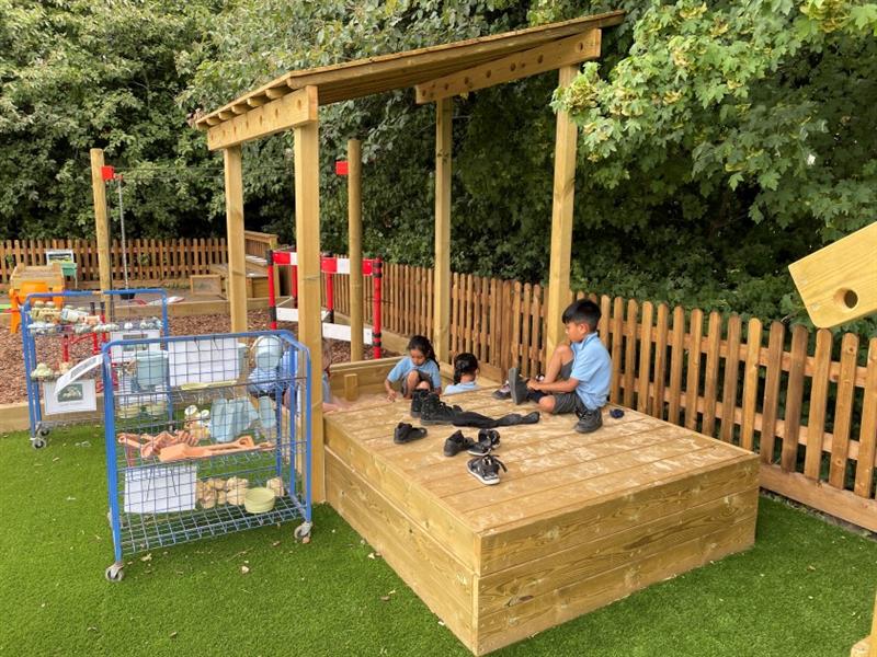 Sliding Sand Pit with Roof | Pentagon Play