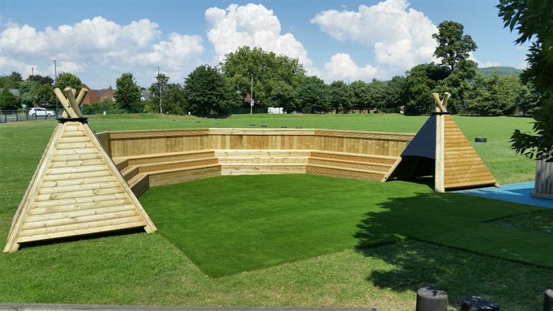 Playground Amphitheatre with Grass-Topped Seats | Pentagon Play