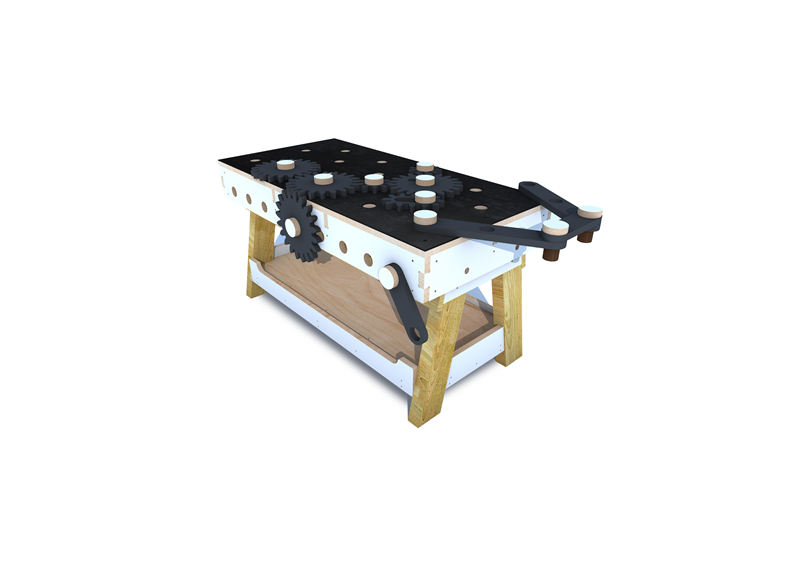 Pentagon Play's STEAM Table enables children to connect gears together ...