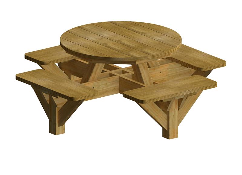 Round Picnic Table For Schools and Parks | Pentagon Play